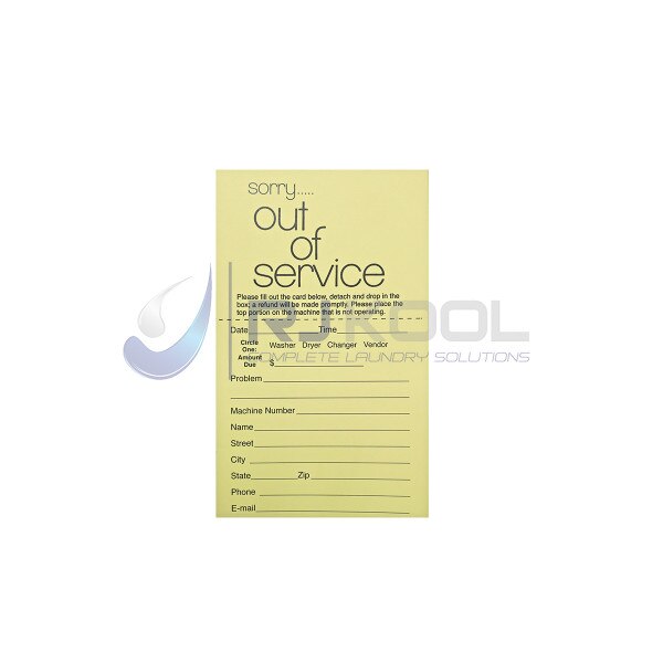 Yoo Card | Yellow Out of Order Laundry Cards